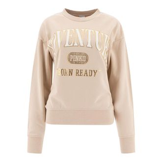 Pinko Pinko, Femme, Sweatshirts et sweats à capuche, Beige, Taille: 40 FR SweaT-shirt Beige Style Décontracté Femme