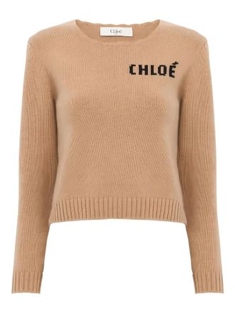 Chlo&eacute; pull &agrave; logo brod&eacute; - Marron