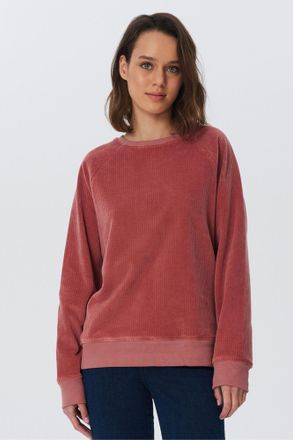 Leela Cotton Damen vegan Sweatshirt Corduroy Dunkles Mauve