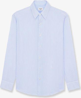 Saint Laurent Cassandre cotton shirt with striped pattern - SAINT LAURENT - gender_Man