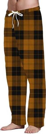 Generic Pantalon de d&eacute;tente &agrave; carreaux &eacute;cossais pour homme, pantalon de pyjama classique en coton, taille &eacute;lastique, l&eacute;ger, tissu doux, coupe d&eacute;contract&eacute;e, v&ecirc;