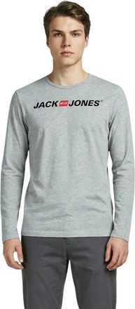 Jack & Jones Langarmshirt Regular-Fit mit stilvollem Printdruck (Spar-Set, 3er-Pack) in Unifarbe aus Baumwolle, mit lizenziertem Originaldesign Print