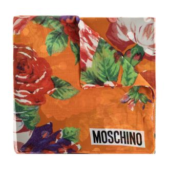 Moschino Femme, Accessoires, Orange, Taille: ONE Size Foulard &agrave; motif floral