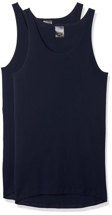 Schiesser Herren Unterhemd Jacke 0/0 005121, 2er Pack, Gr. XXX-Large (Herstellergr&ouml;&szlig;e: 009), Blau (Navy 815)