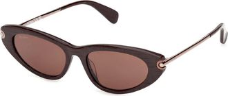 Max Mara Lunettes de soleil Mm0214 - unisex - Accessoires - Brun - Taille: 52 MM