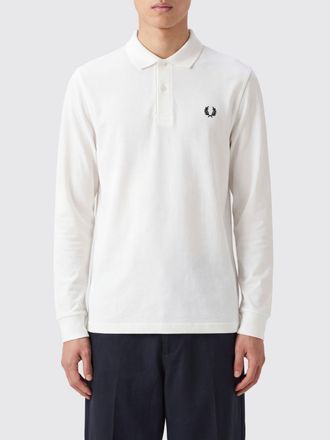 Fred Perry Polo &agrave; manches longues en coton avec logo brod&eacute;