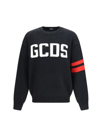 GCDS Logo Intarsia Knit Sweater - Black