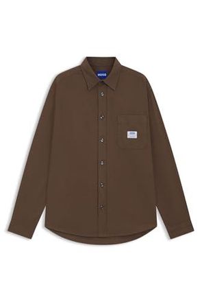HUGO BOSS Hommes Ebalto Surchemise Oversize en Toile de Coton