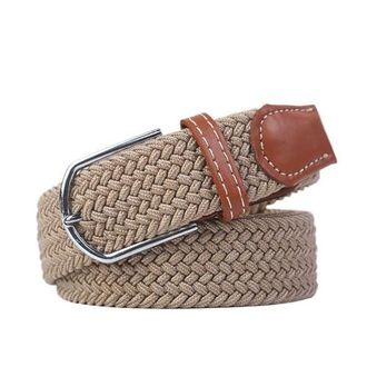 Generic Ceinture &eacute;lastique en toile tiss&eacute;e avec boucle ardillon tricot&eacute;e pour homme et femme, 13, 3.3cmX107cm