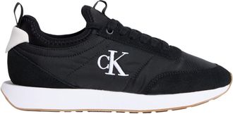 Calvin Klein Damen Retro Runner Sock Laceup Mix Mat Yw0yw02060 Low Top, Black (Black/Bright White), 40 EU