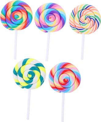 Cabilock 5st&uuml;cke Lebensechte Lutscher-Foto-Requisiten Simulierter K&uuml;nstliche S&uuml;&szlig;igkeiten-Ornamente Gef&auml;lschte Geburtstagsrequisiten F&uuml;r Partys Und Fotoshooting