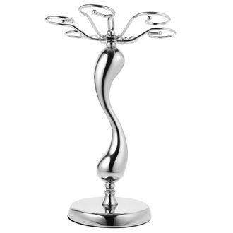 Lurrose Europ&auml;ischer Weinglashalter aus Eisen Stilvoller Kreativer Goblet Rack Silberfarbener Platzsparender Weinregal h&auml;ngest&auml;nder Praktisches Home Accessoir