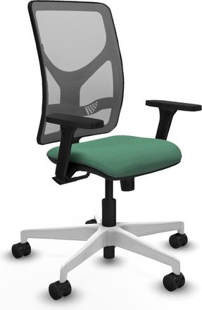 Piqueras y Crespo B&uuml;rostuhl aus Stoff mit 3D-Armen, h&ouml;henverstellbare Lendenwirbelst&uuml;tze, ausgestattet mit 3 Positionen und Schneidschaum, Grau/Smaragdgr&uuml;n