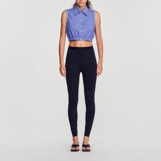 Sandro Chemise courte &agrave; rayures