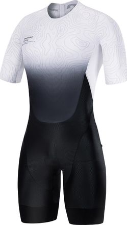 Santic Herren Triathlonanzug Einteiler Triathlon Anzug Gepolstert Trisuit Triathlon Kurz Hohe Elastizit&auml;t Schnell Trocknend Abnehmen Fahrrad Skinsuit Schwarz