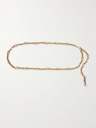 Saint Laurent Goldfarbener Ketteng&uuml;rtel