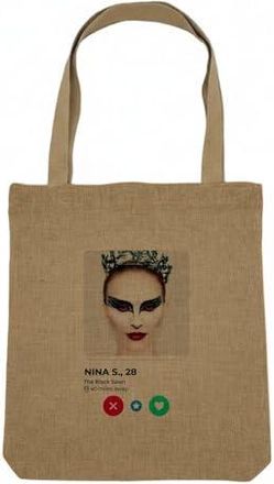 Fabulous Sac Shopping Tote Bag Aspect Lin - Nina S. The Black Swan Social Network Dating Love - Sac de Courses Toile Epaisse 360g Beige Naturel Cabas Port&eacute; Epa