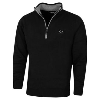 Calvin Klein Herren gef&uuml;tterter Chunky Half Zip Sweater - Schwarz - XXXL