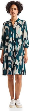 Street One Damen 1408794 Gemustertes Tunika-Kleid, Tide Blue, 36 EU