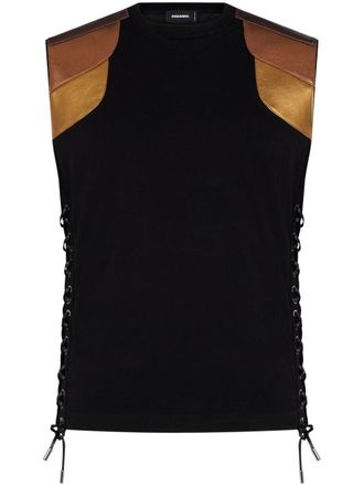 Dsquared2 Tr&auml;gershirt mit Schn&uuml;rung - Schwarz