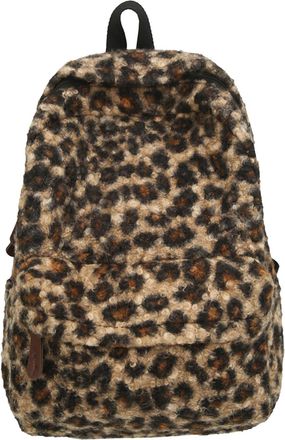 Generic Reise-Rucksack f&uuml;r Damen und Herren mit Leofordenmuster, Gro&szlig;e Retro-Casual-Tasche, Flauschiger &Auml;sthetik-Rucksack f&uuml;r Kinder, Jugendliche, Erwachsene,