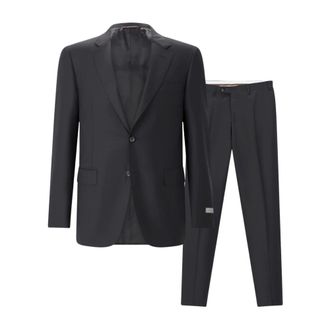 Canali Single Breasted Suits - Homme - Costumes - Noir - Taille: L