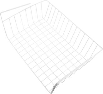 Lurrose Hochwertiger Weißes Küchenregal aus Hängekorb mit Gitterdesign zur Platzsparenden Aufbewahrung unter Küchenschrank für Haushalt und Büro