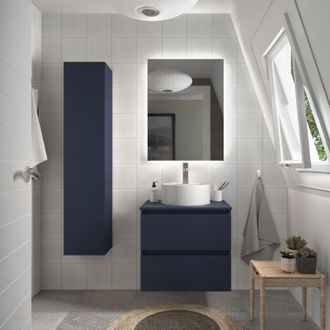Cygnus Bath Meuble de salle de bain BEQUIA 70cm Bleu mat Vasque &agrave; poser