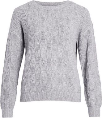Vila Strickpullover Gemusterter Pullover mit elegantem Zopfmuster-Design VILASSIA O-NECK L/S CABEL KNIT TOP -NOOS