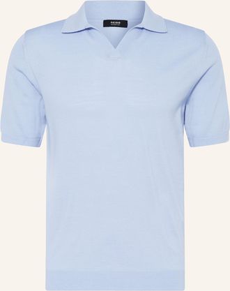 Reiss Reiss Strick-Poloshirt Duchie Aus Merinowolle blau