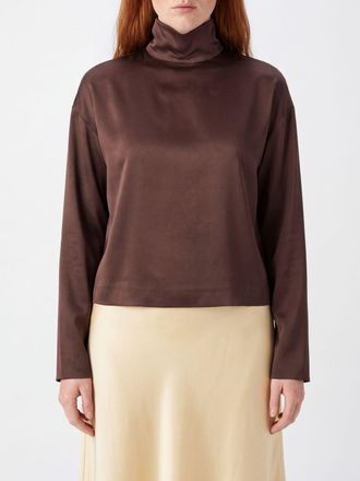 Federica Tosi Lang&auml;rmeliges Satin-Rollkragentop mit Rei&szlig;verschluss hinten
