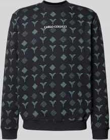 Carlo Colucci Sweatshirt mit Label-Stitching