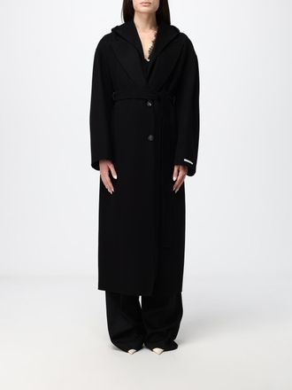 Sportmax Manteau long peignoir &agrave; capuche en pure laine vierge avec ceinture &agrave; nouer