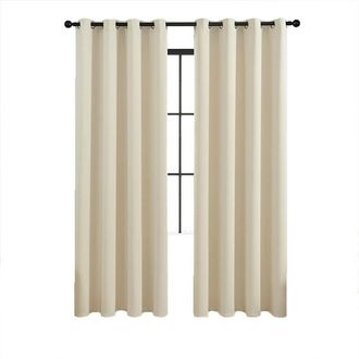 Angel Cerd&aacute; Lot de 2 rideaux occultants isol&eacute;s, rideaux &agrave; oeillets, pour salon et chambre, 140x175 cm (beige)
