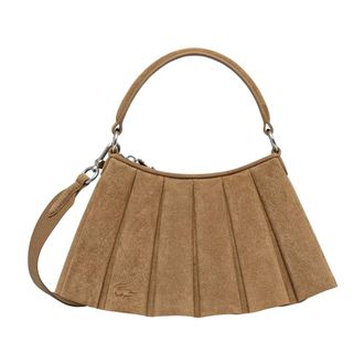 Lacoste Petit sac &agrave; main Lenglen en cuir su&eacute;d&eacute; - Femme - Sacs - Brun - Taille: ONE Size