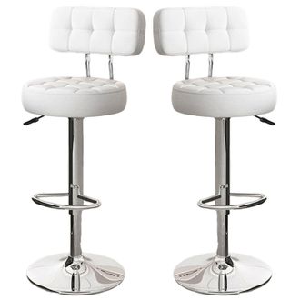 Generic Drehbare, H&ouml;henverstellbare Barhocker, 2Er-Set, Dick Gepolsterte R&uuml;ckenlehne mit Fu&szlig;st&uuml;tze, Barhocker Aus Pu-Leder f&uuml;r K&uuml;che, Esszimmer, Wohnzimmer