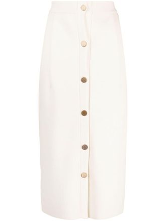 N.Peal Klassischer Kaschmirrock - Weiß