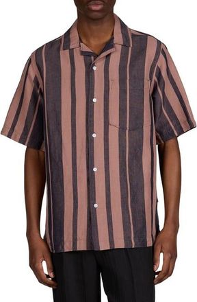 Minimum Chemise ray&eacute;e droite en lin et coton