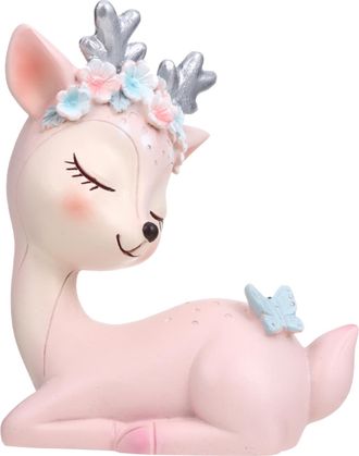 Pretyzoom Kreative Hirschfigur Aus Harz Rosa Resin Craft Dekoration Niedliche REH-Statue F&uuml;r Wohn- Auto Schreibtischdeko Geschenkidee Mit Hirschmotiv Und Weihna
