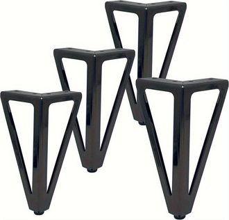 Generic 4 St&uuml;ck 15 cm M&ouml;belf&uuml;&szlig;e, dreieckig, aus Metall, als Ersatz for Schr&auml;nke und Sofas(Black)