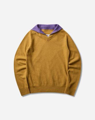 Maison Margiela Layered V-Neck Sweater Mustard / Violet