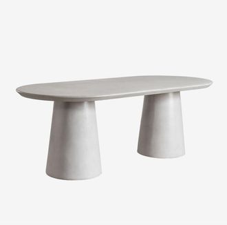 Sklum Sklum - Table de jardin ovale 220x95 cm en ciment Noemi