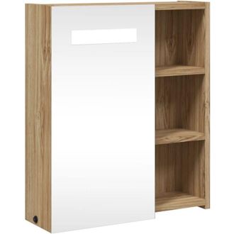 vidaXL vidaXL Spiegelschrank mit LED-Beleuchtung Eichenoptik 45x13x52 cm