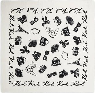 Karl Lagerfeld Tücher & Schals - K/Signature Tuch mit Allover-Print - Gr. unisize - in Weiß - für Damen