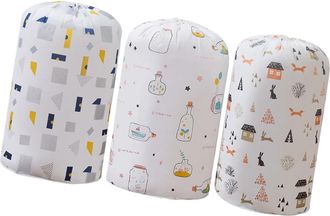 BESPORTBLE 3 St&uuml;ck Teiliges Runde Kordelzug bettdecken aufbewahrungstaschen aus Peva mit S&uuml;&szlig;em Muster Feuchtigkeitsabweisend Robust f&uuml;r Bettdecken Kleidung Decke