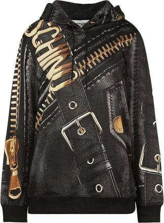 Moschino Femme, Sweatshirts et sweats à capuche, Noir, Taille: 34 FR SweaT-shirt à capuche motard Marco