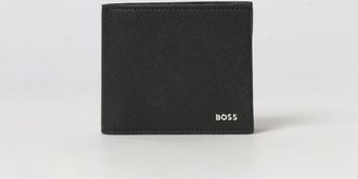 HUGO BOSS Horizontale Geldb&ouml;rse aus Saffiano-Leder mit M&uuml;nzfach und Logo