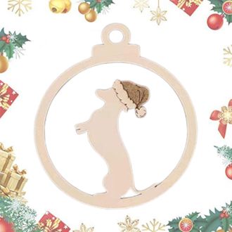 Generico F&uuml;r Hunde, Weihnachtsausschnitte aus Holz - DIY Puppen mit Loch zum Aufh&auml;ngen an einem f&uuml;r Vintage-Weihnachtsdekorationen