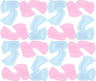 Garneck 200st&uuml;cke Babyfu&szlig;abdruck-konfetti Rosa und Blau Vliesstoff Tischdekoration f&uuml;r Babypartys und Geburtstagsfeiern Streudeko f&uuml;r Geschlechtsenth&uuml;llungspa