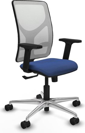 Piqueras y Crespo B&uuml;rostuhl mit Rollen mit 2D-Armlehnen, h&ouml;henverstellbare Lendenwirbelst&uuml;tze, ausgestattet mit 3 Positionen und Schneideschaum, Wei&szlig;/Marineblau